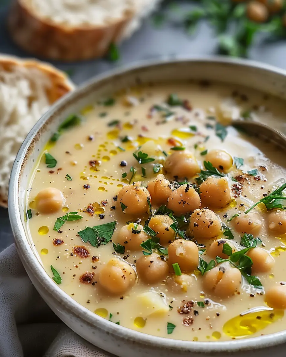 easy garlic chickpea soup
